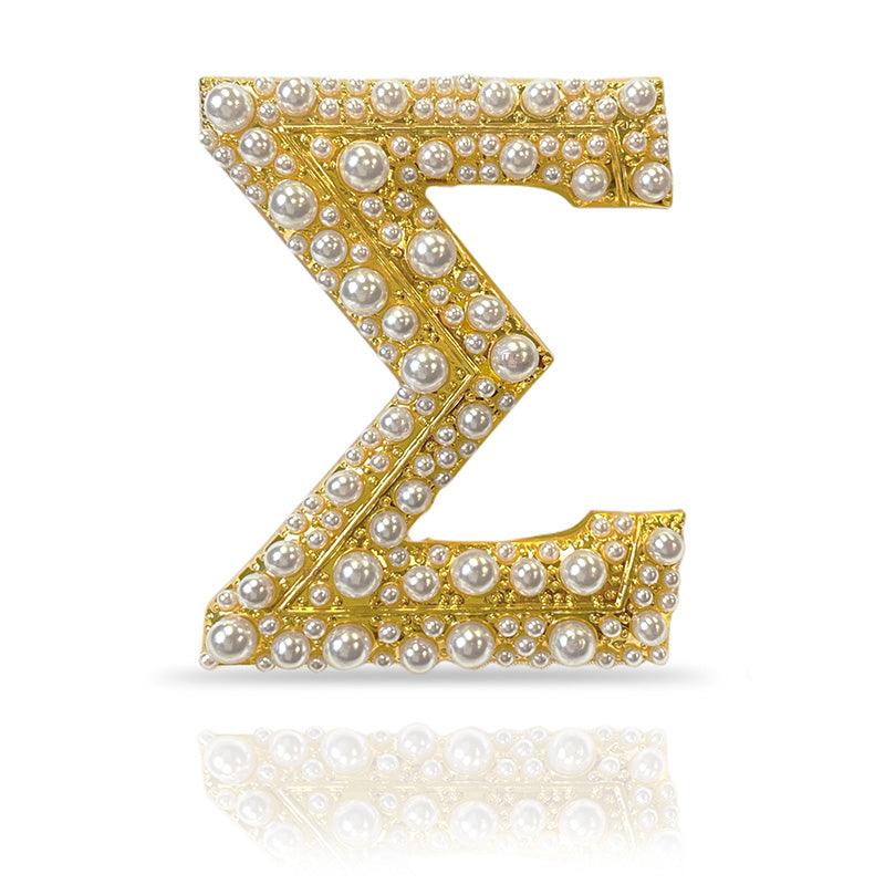 **NEW** The Pearl-Essence Collection Sigma Brooch – Simply Greek